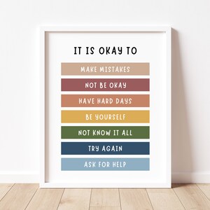 It's Okay to Not Be Okay Poster, Boho Classroom Decor, Classroom ...