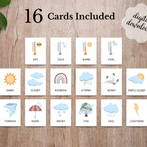 Weather Flashcards, Toddler Weather Activity, Homeschool Activities ...