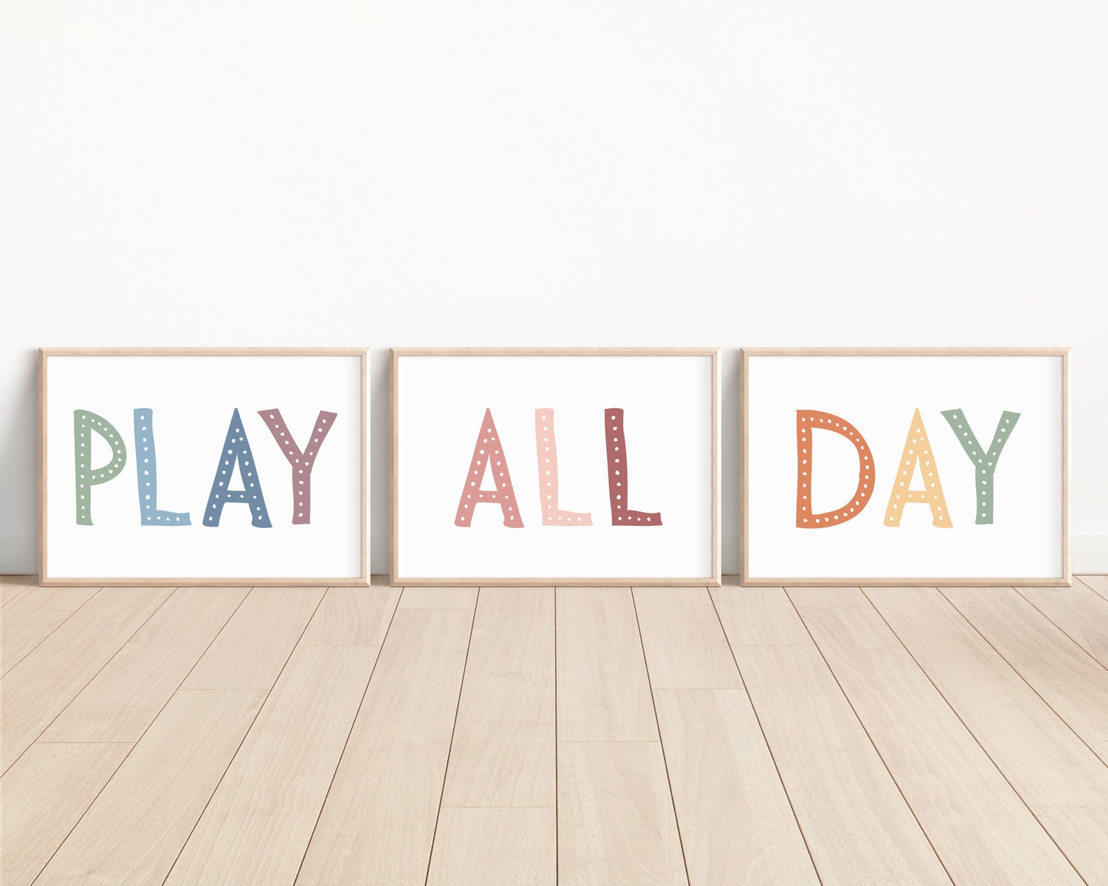 Set of 3 Playroom Prints, Playroom Sign Nursery Wall Art, Let's Play ...