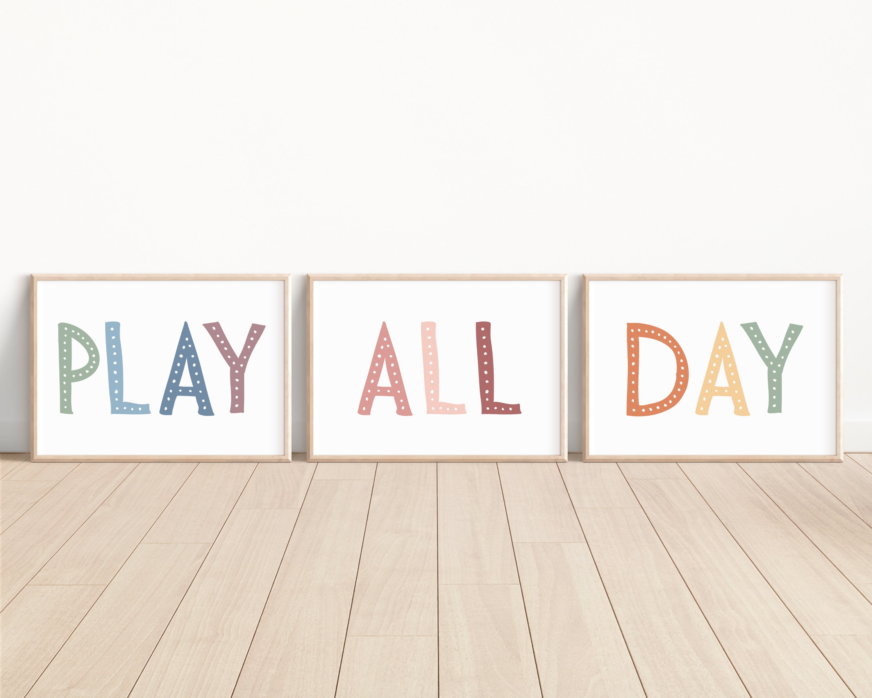 Set of 3 Playroom Prints, Playroom Sign Nursery Wall Art, Let's Play ...