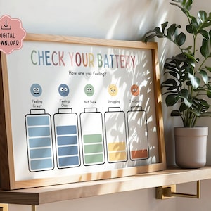 Check Your Battery Printable, Emotional Regulation, School Counselor ...