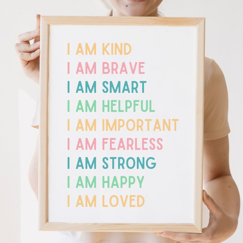 Affirmations for Kids, Pastel Classroom Posters, I Am Affirmations ...