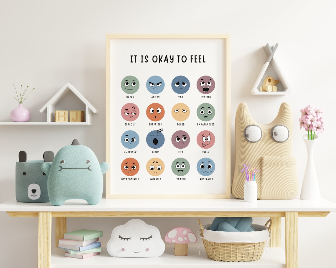 It's Okay to Feel Boho Classroom Decor Feelings Chart - Etsy