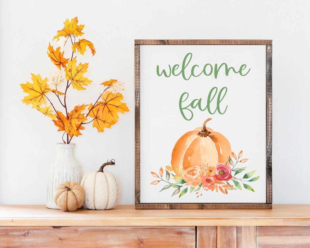 Welcome Fall Printable, Autumn Printable, Fall Decor, Fall Printable ...