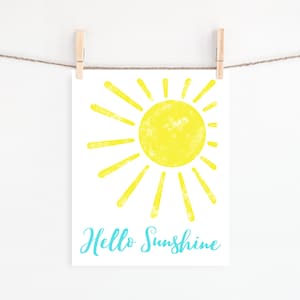 Hello Sunshine Print, Summer Printable Poster, Sun Print Digital ...