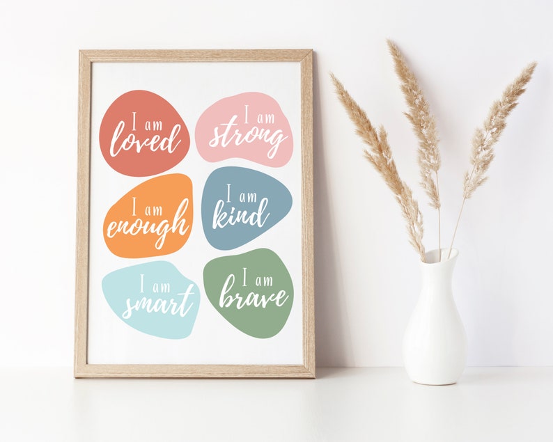 Affirmation Wall Art Mental Health Art Positive - Etsy