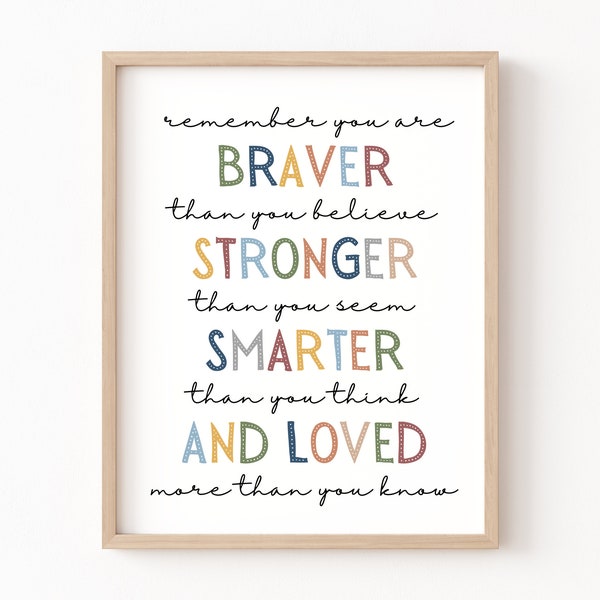 You Are Braver Than You Believe - Etsy