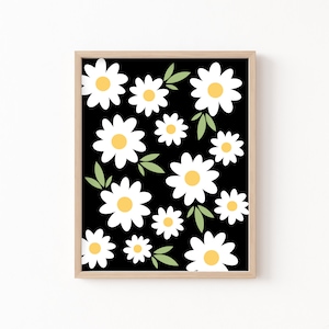 Daisy Printable Wall Art, Flower Poster Daisy Print Modern Vintage ...