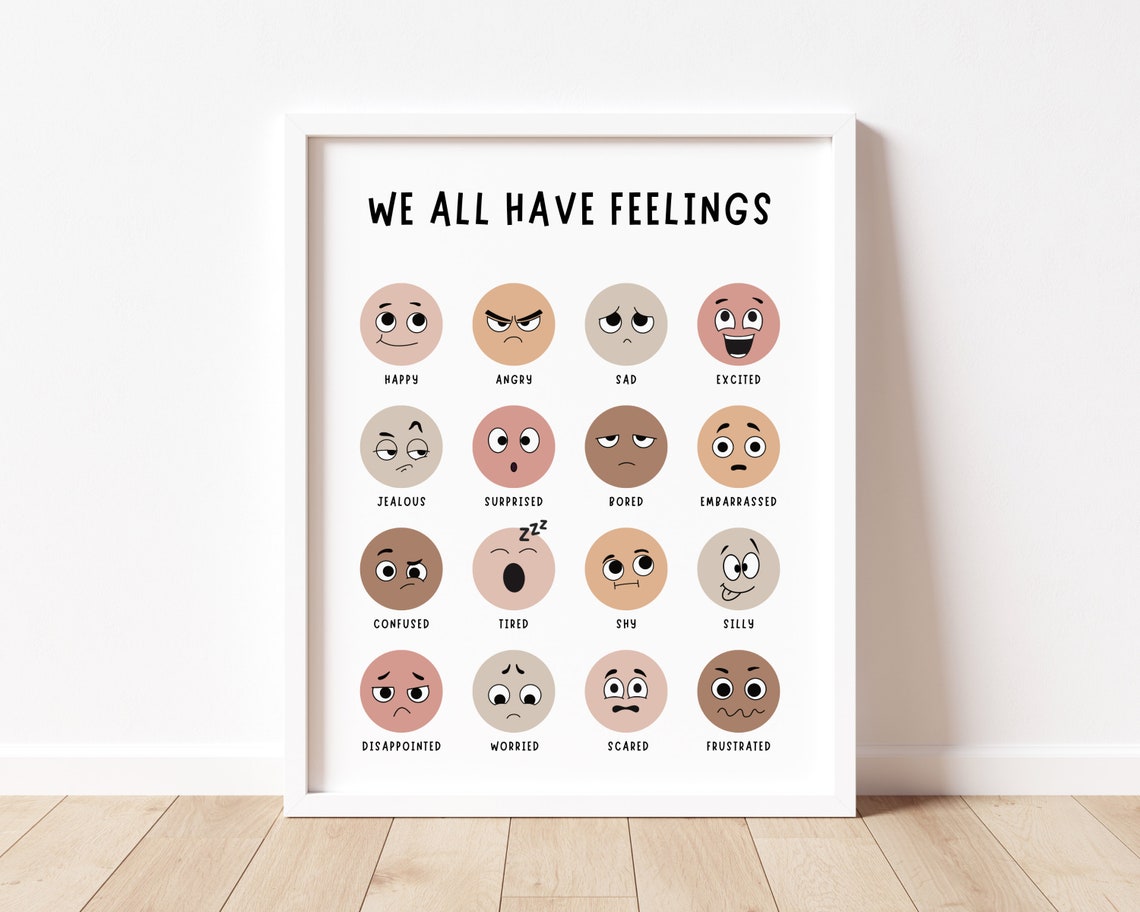 It's Okay to Feel, Boho Classroom Decor, Feelings Chart Poster, My ...