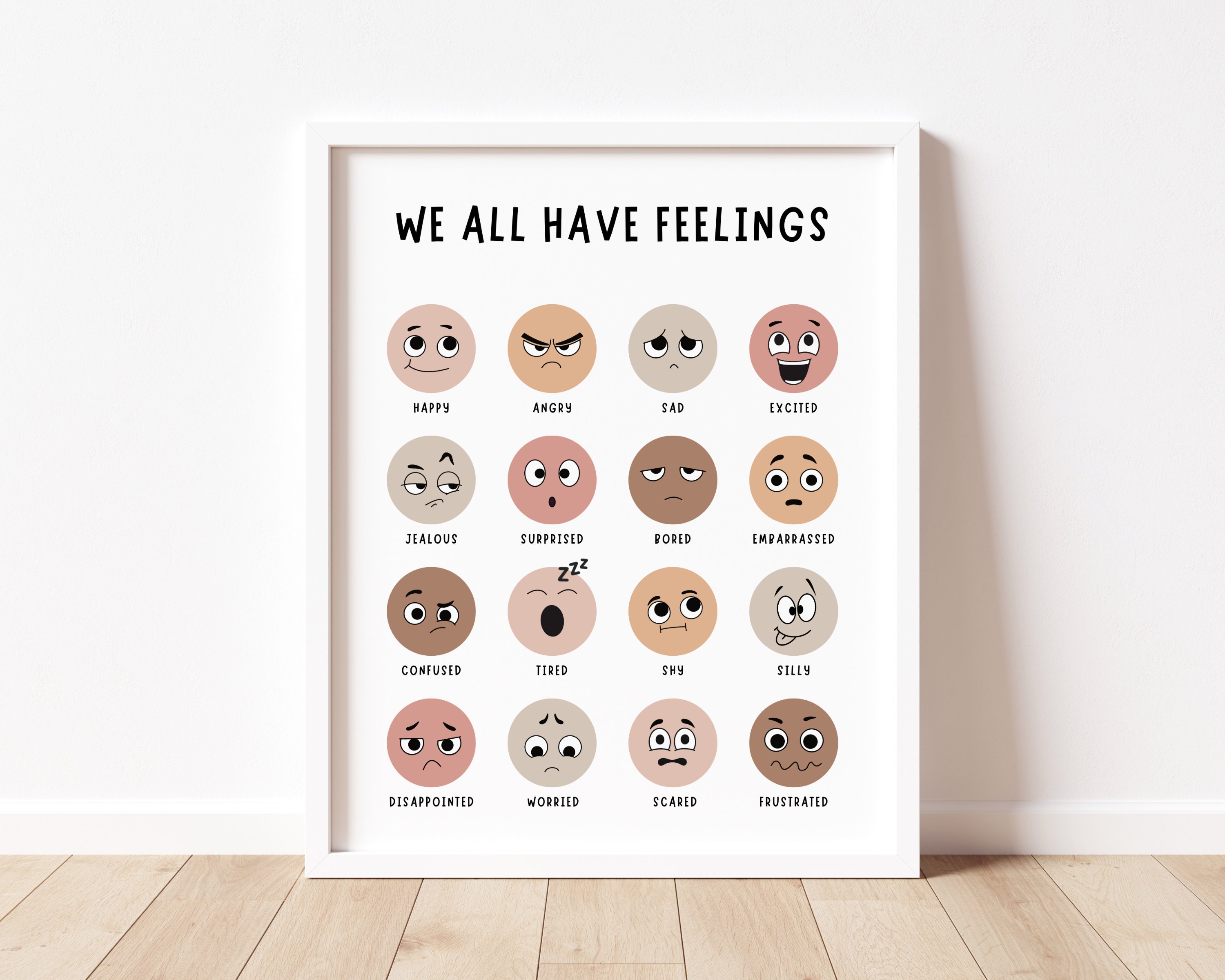 It's Okay to Feel, Boho Classroom Decor, Feelings Chart Poster, My ...