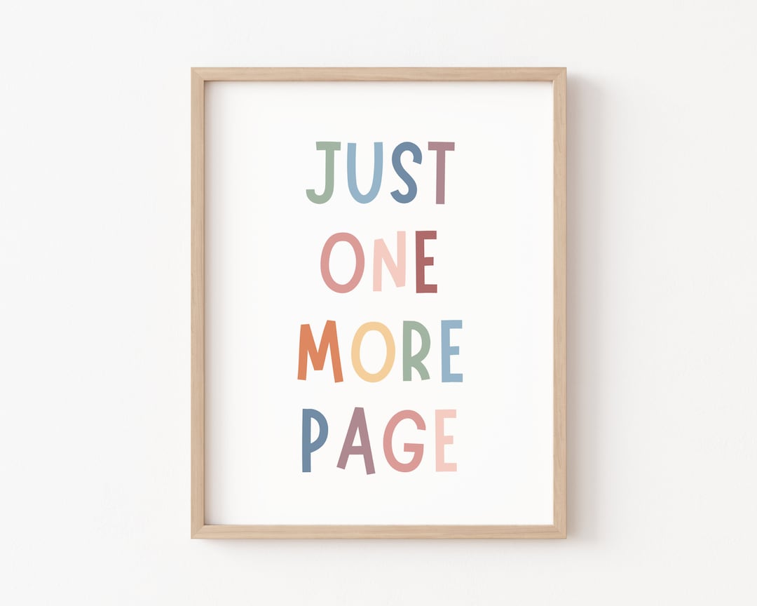 Just One More Page Printable, Boho Classroom Decor, Reading Corner ...