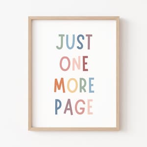 Just One More Page Printable, Boho Classroom Decor, Reading Corner ...
