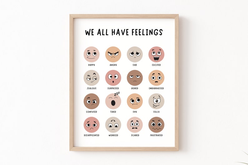 It's Okay to Feel, Boho Classroom Decor, Feelings Chart Poster, My ...