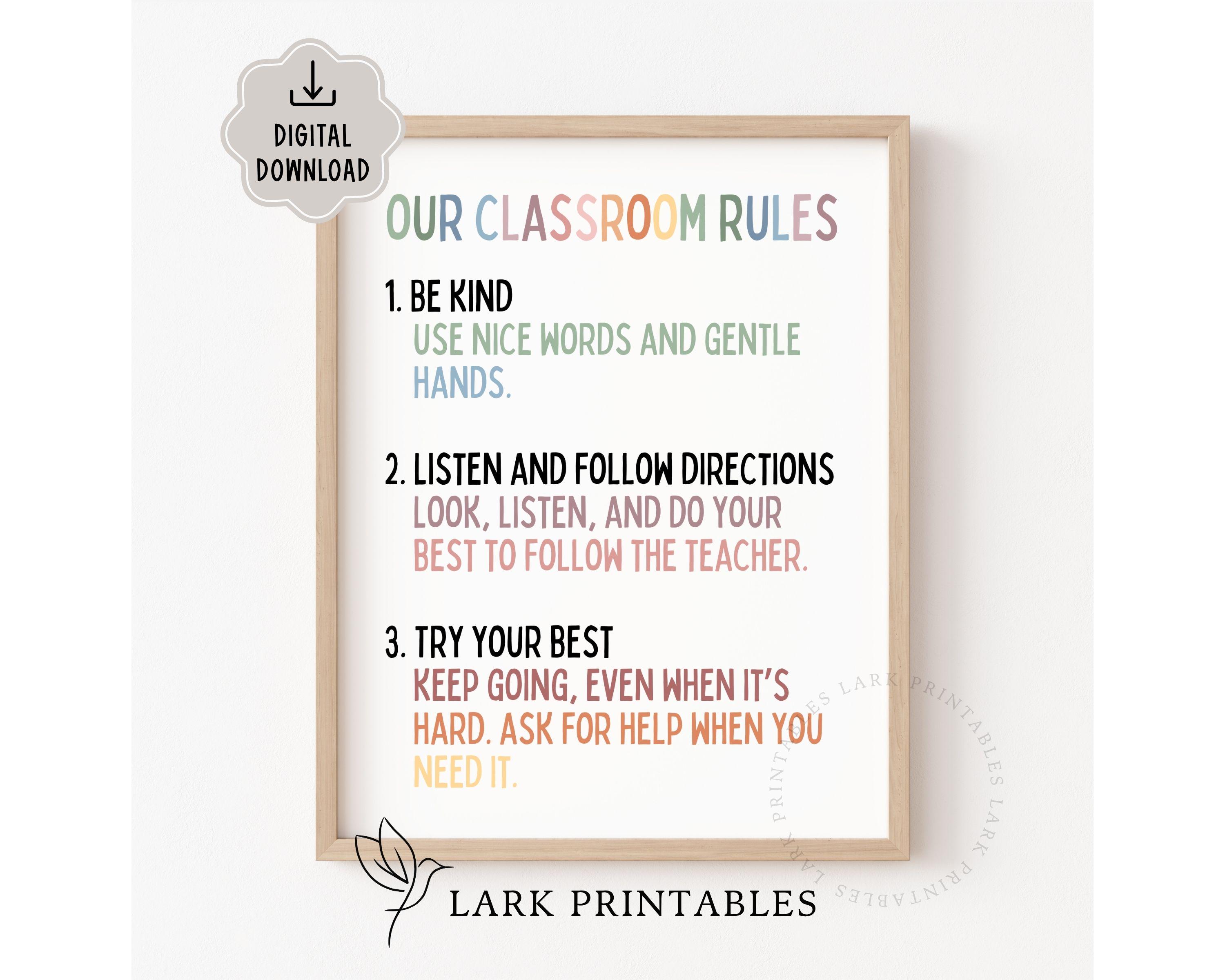 Our Classroom Rules Printable Poster, Classroom Management Resources ...