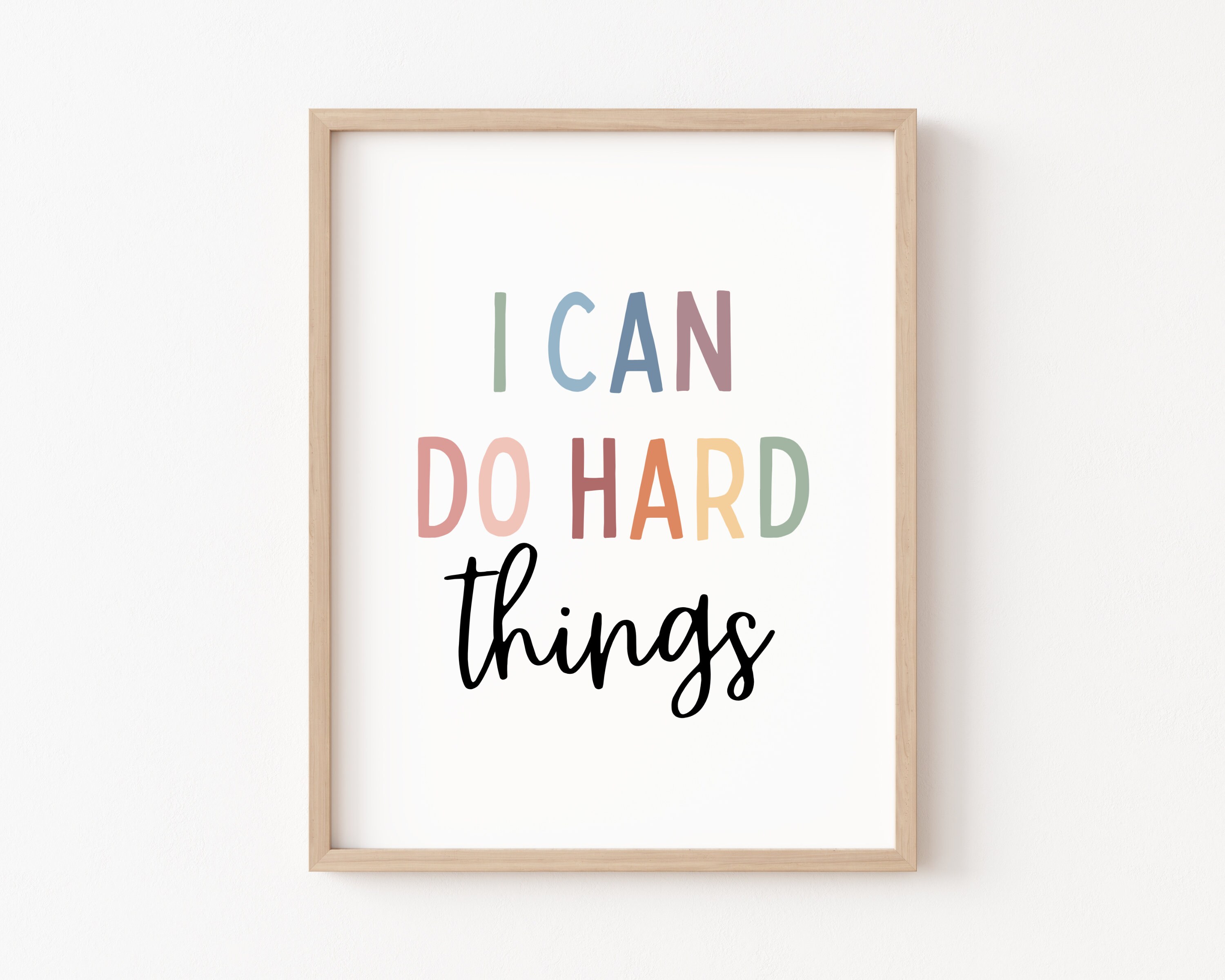 I Can Do Hard Things Poster, Boho Classroom Decor, Kids Affirmations ...