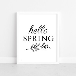 Hello Spring Printable, Printable Wall Art, Hello Spring Sign ...