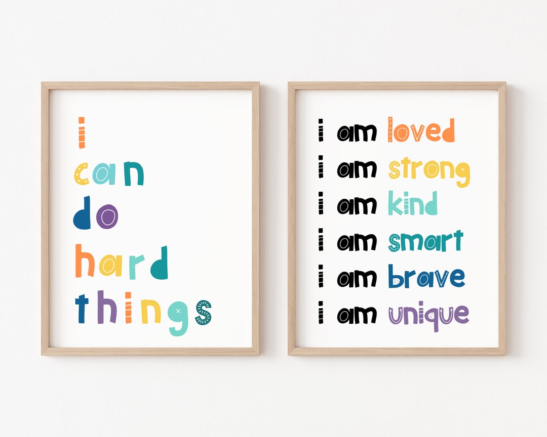 I Can Do Hard Things, Affirmations for Kids, Classroom Posters, I Am ...