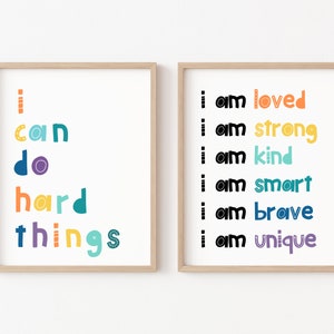 I Can Do Hard Things, Affirmations for Kids, Classroom Posters, I Am ...