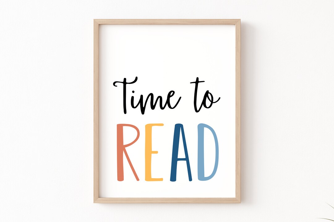 Time to Read Sign, Playroom Printable, Kids Read Print, Playroom Poster ...