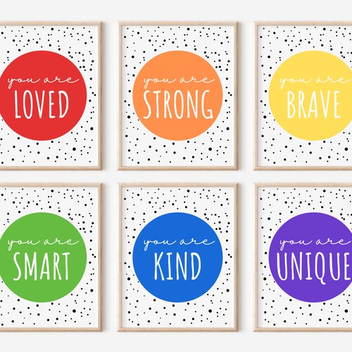 Positive Affirmations for Kids Set of 6 Printables - Etsy