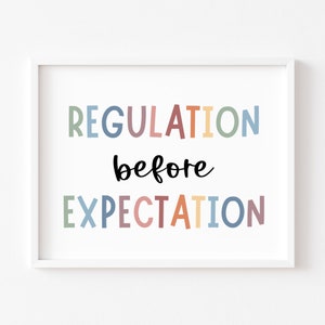 Regulation Before Expectation Printable Poster ADHD Autism Occupational ...
