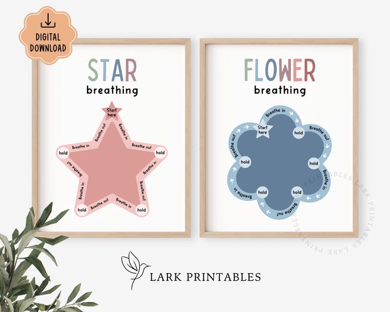 Mindful Breathing Posters for Kids, Classroom Posters, Calm Down Corner ...