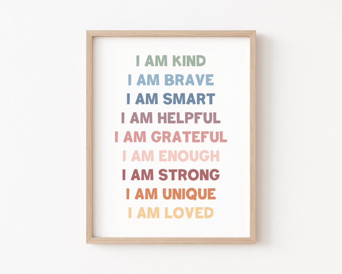 Affirmations for Kids, Classroom Posters, I Am Affirmations, Playroom ...