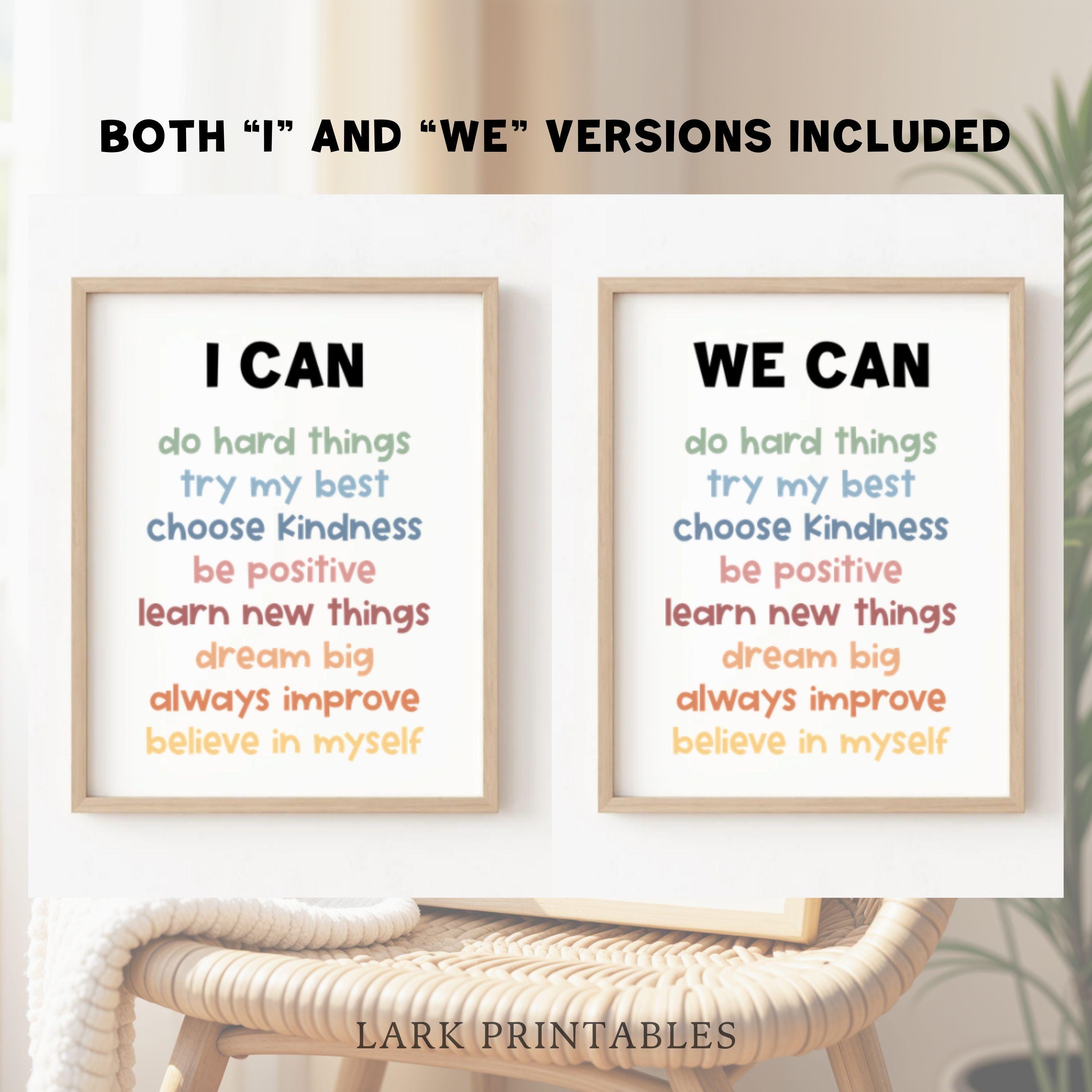 Kids Affirmation Poster, Set of 3 Positive Affirmations Bundle ...