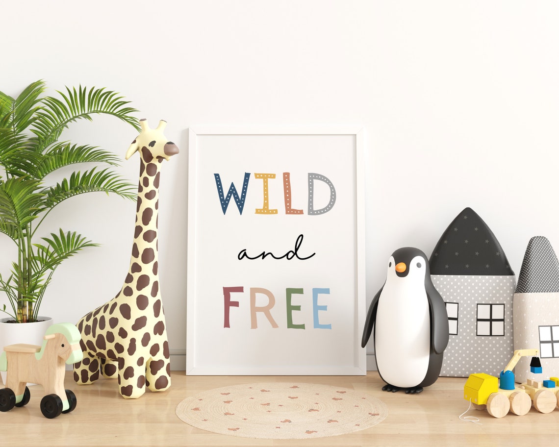 Wild and Free Print Safari Nursery Decor Wild One Playroom | Etsy