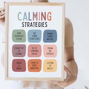 Calming Corner Strategies Poster Chart Therapy Office Decor Print ADHD ...
