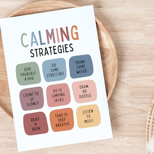 Calming Corner Strategies Poster Chart Therapy Office Decor Print ADHD ...
