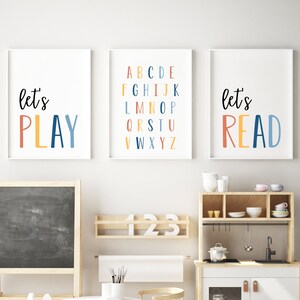 Lets Play Printable Set of 3, Classroom Posters, Let's Play Set, Read ...