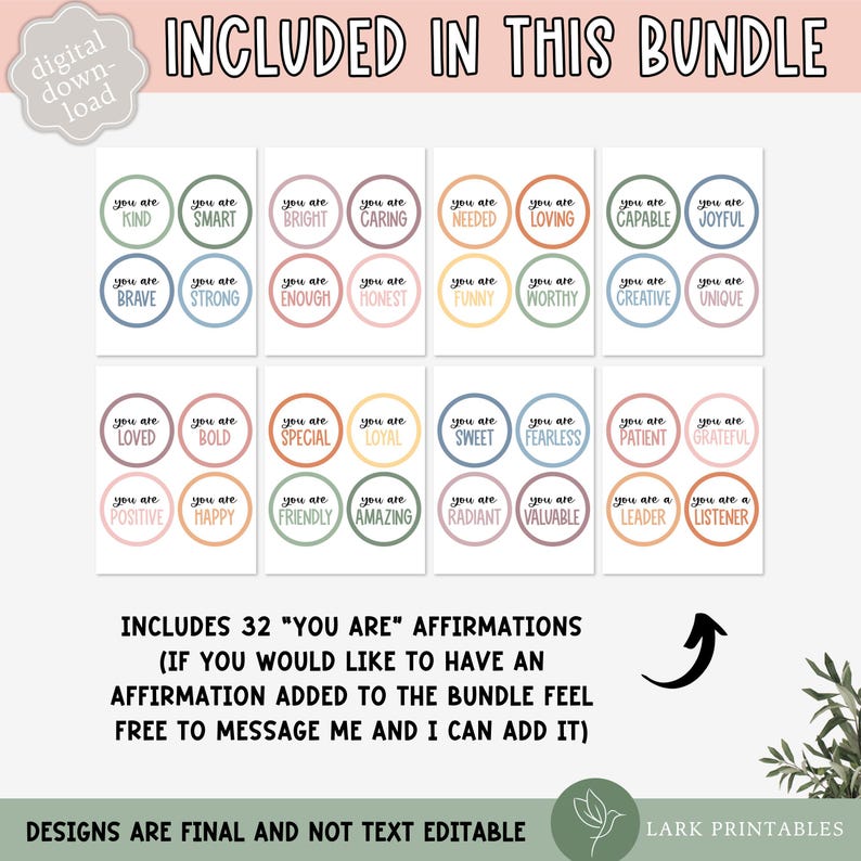 Affirmation Station Printables School Counselor Decor, Positive ...
