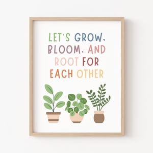 Let's Root for Each Other Sign, Boho Classroom Decor, Playroom Wall Art ...