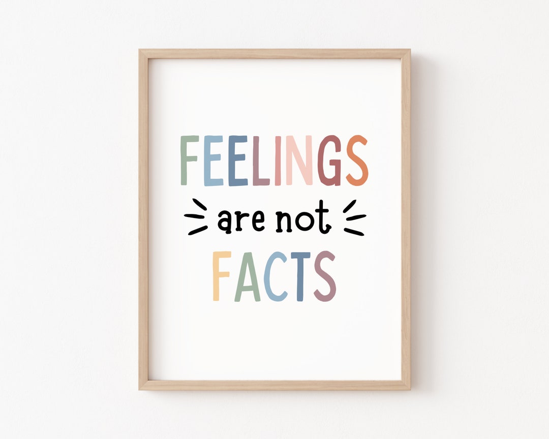 Feelings Are Not Facts Printable Mental Health Poster Thought ...