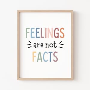 Feelings Are Not Facts Printable Mental Health Poster Thought ...