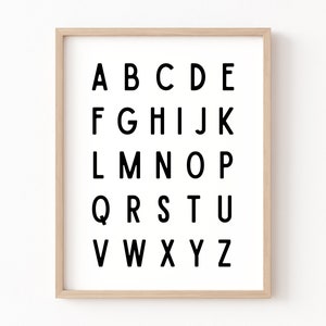 Black and White Alphabet Poster Neutral Playroom Set of 2 Prints ...