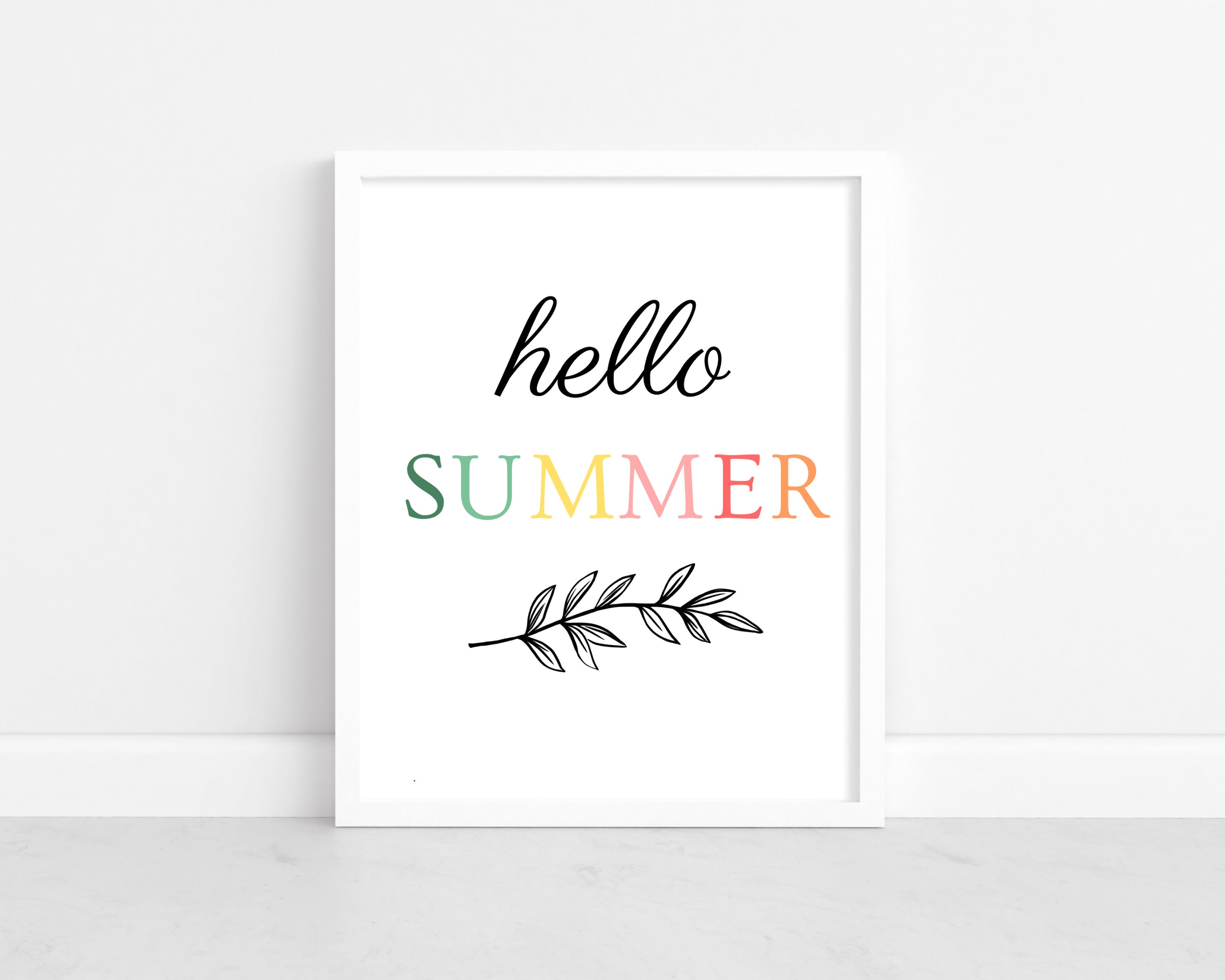 Hello Summer Printable Sign Summer Word Art Seasonal Sign | Etsy