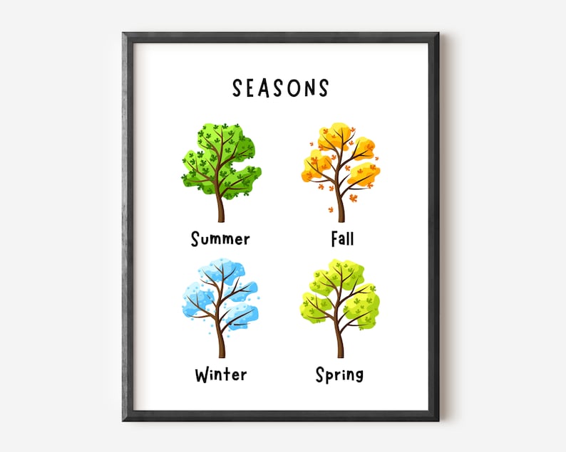 The Four Seasons Poster Printable Educational Posters - Etsy