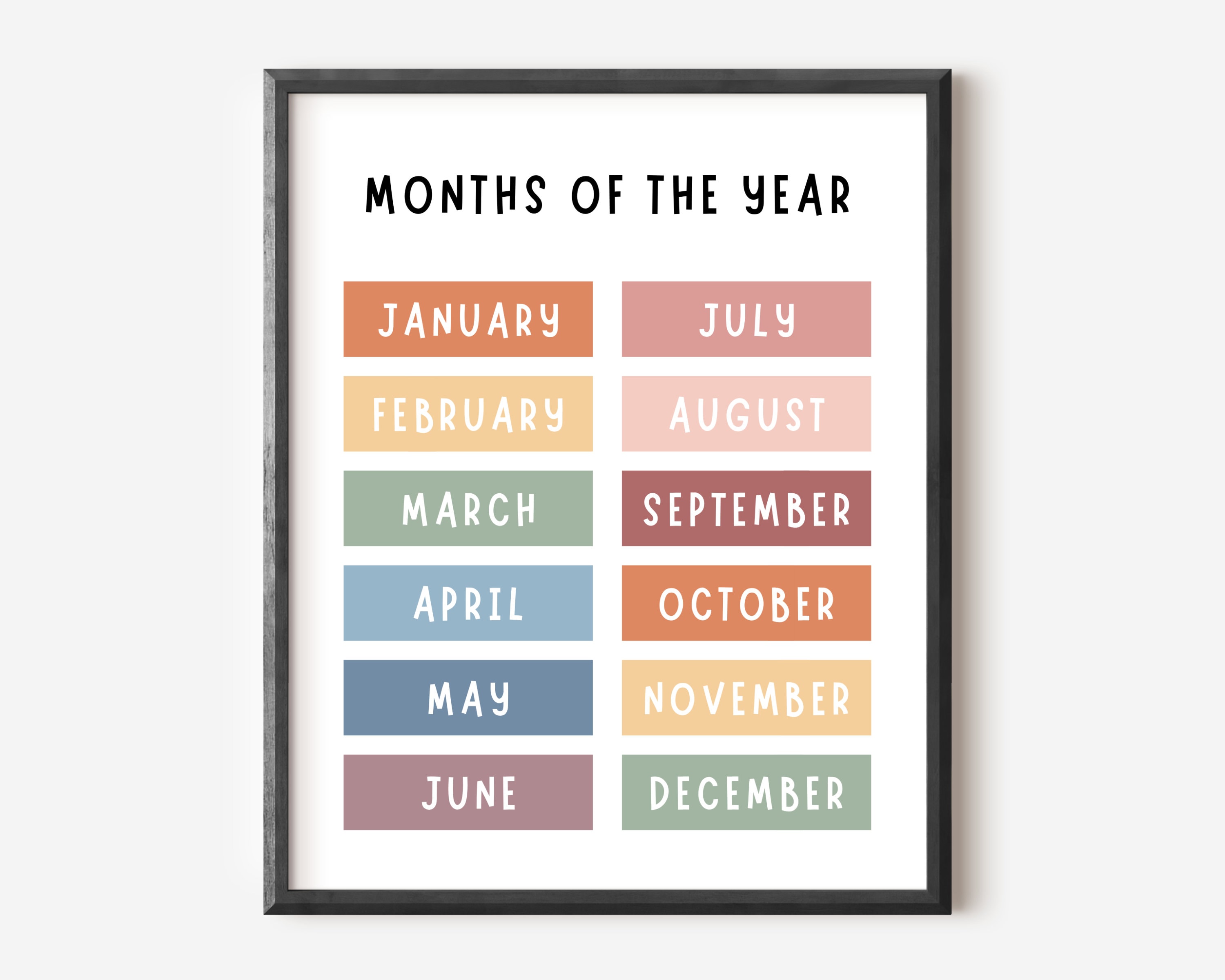 Months of the Year Printable, Educational Posters, Kindergarten Poster ...