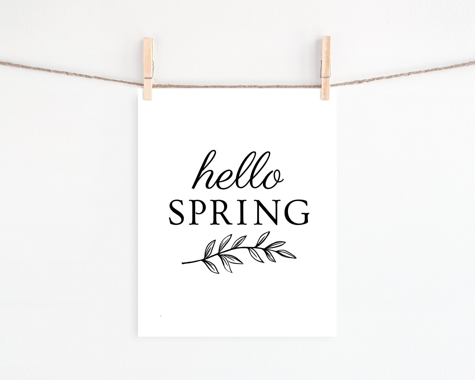 Hello Spring Printable, Printable Wall Art, Hello Spring Sign ...