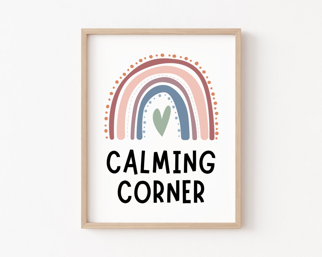 Calming Down Corner Poster Coping Techniques Wall Art Kids Classroom ...
