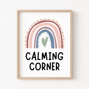 Calming Down Corner Poster Coping Techniques Wall Art Kids Classroom ...