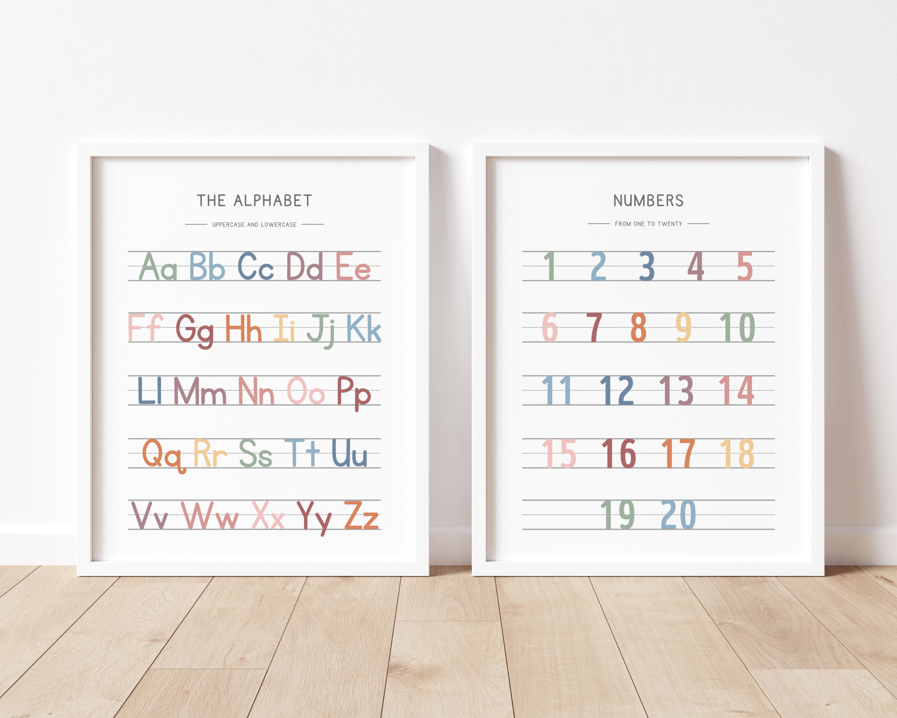 Rainbow Alphabet Poster Handwriting Chart Print Educational - Etsy