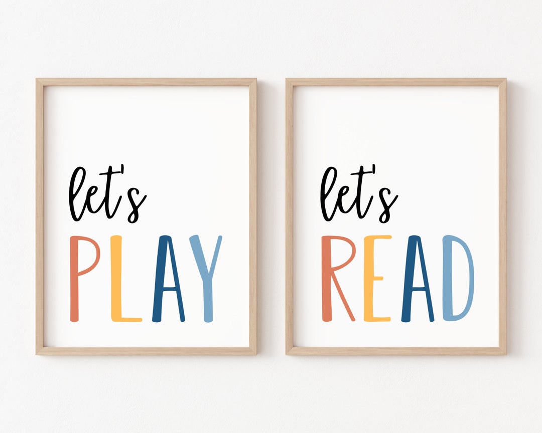 Let's Play Printable Set of 2 Classroom Posters Let's Read Print Set of ...