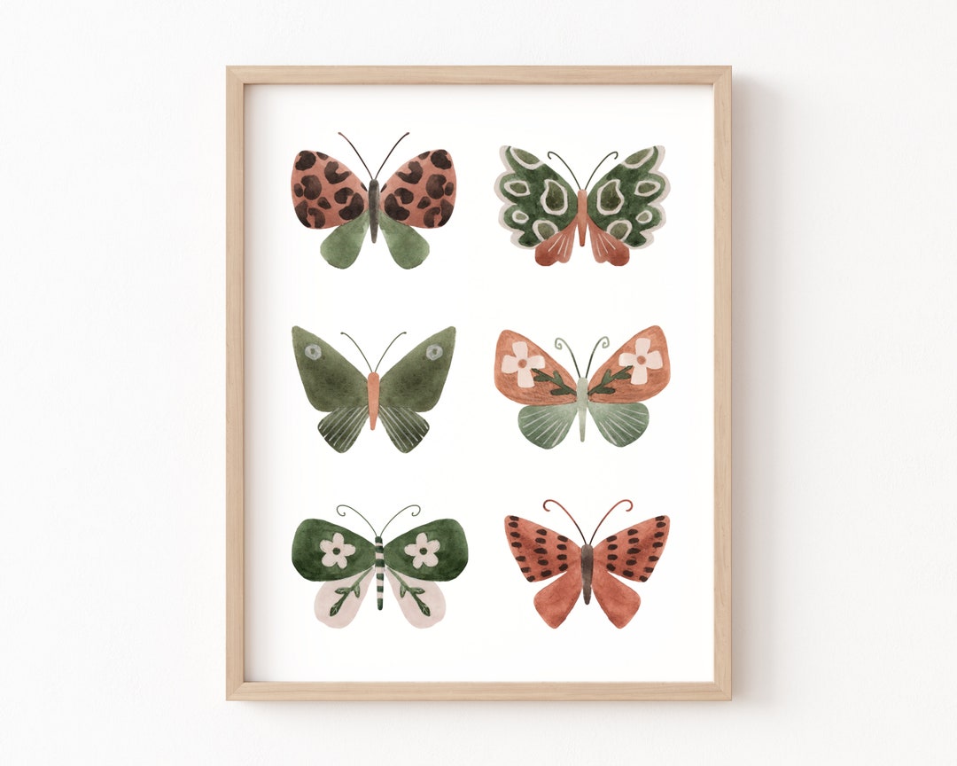 Butterfly Nursery Decor, Boho Butterfly Print, Nursery Girls Print ...