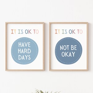 It's Okay to Not Be Okay Poster, School Counselor Office Decor Boho ...