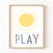 Play All Day Printable Set of 3, Lets Play Sign, Nursery Wall Art ...