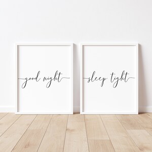 Good Night Sleep Tight Printable, Master Bedroom Wall Decor Over the ...