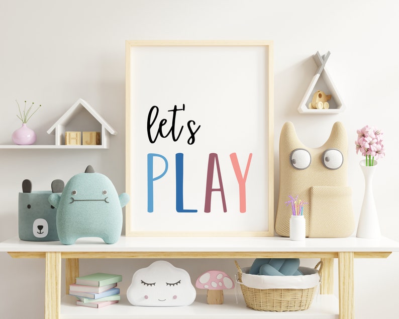 Let's Play Let's Read Set of 2, Reading Corner, Homeschool Decor ...